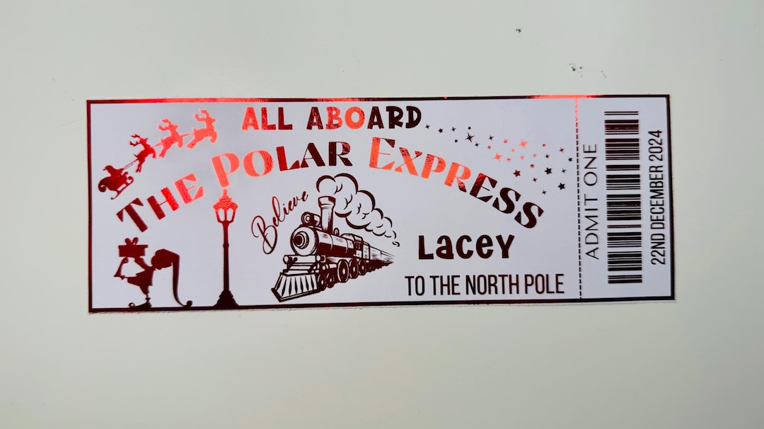 Foil the Polar Express Train Ticket, Personalised Gift, Christmas ...