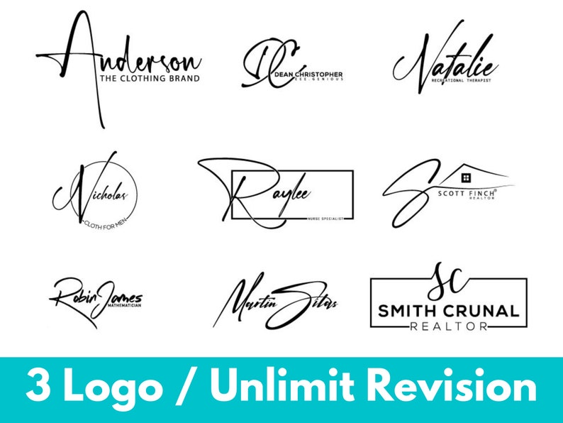 Custom Signature Logo Design | Personalized Handwritten Style ...