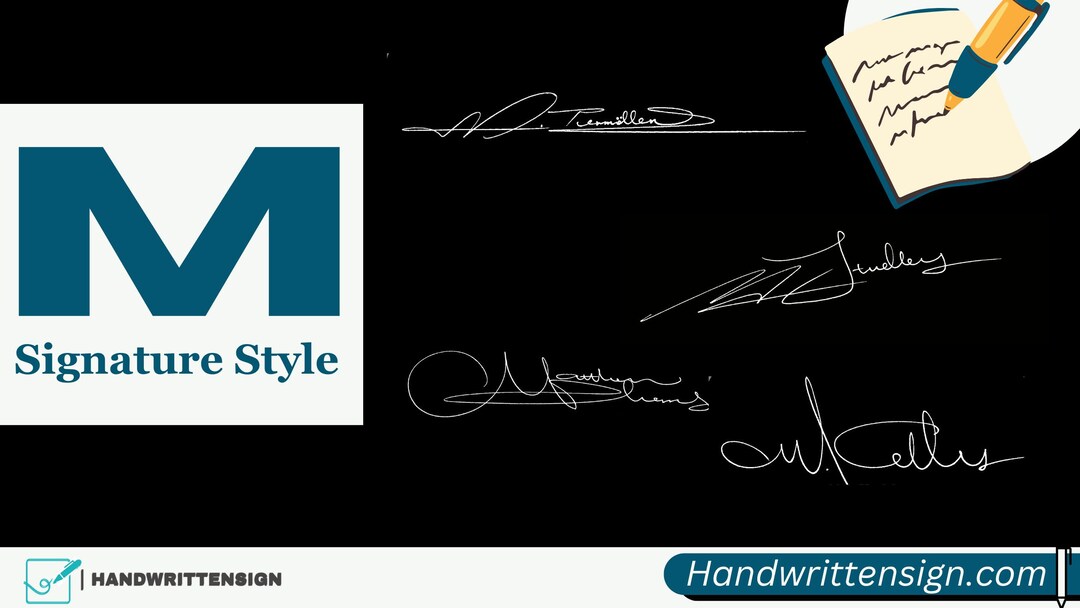 Handwritten M Letter Signature Design (digital Delivery) - Etsy
