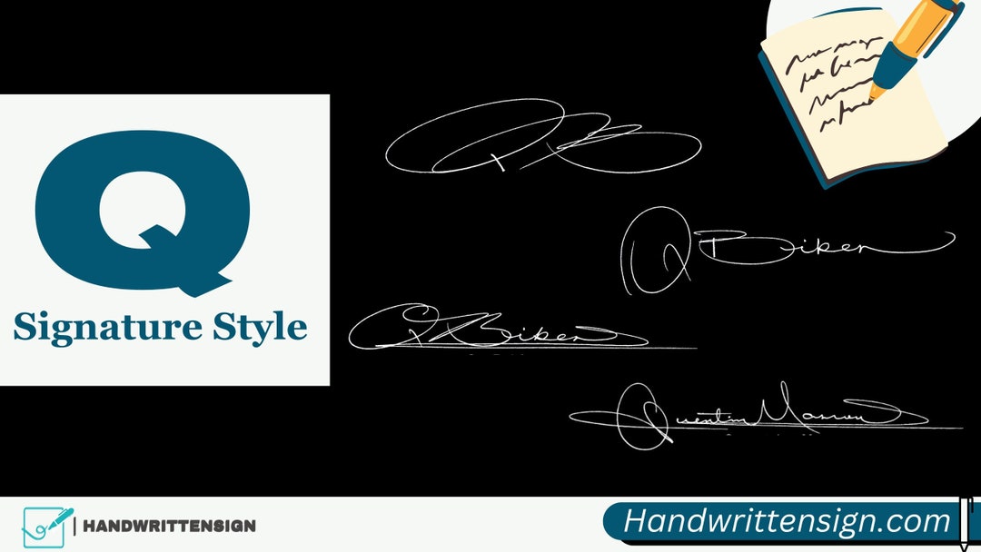 Handwritten Q Letter Signature Design (digital Delivery) - Etsy