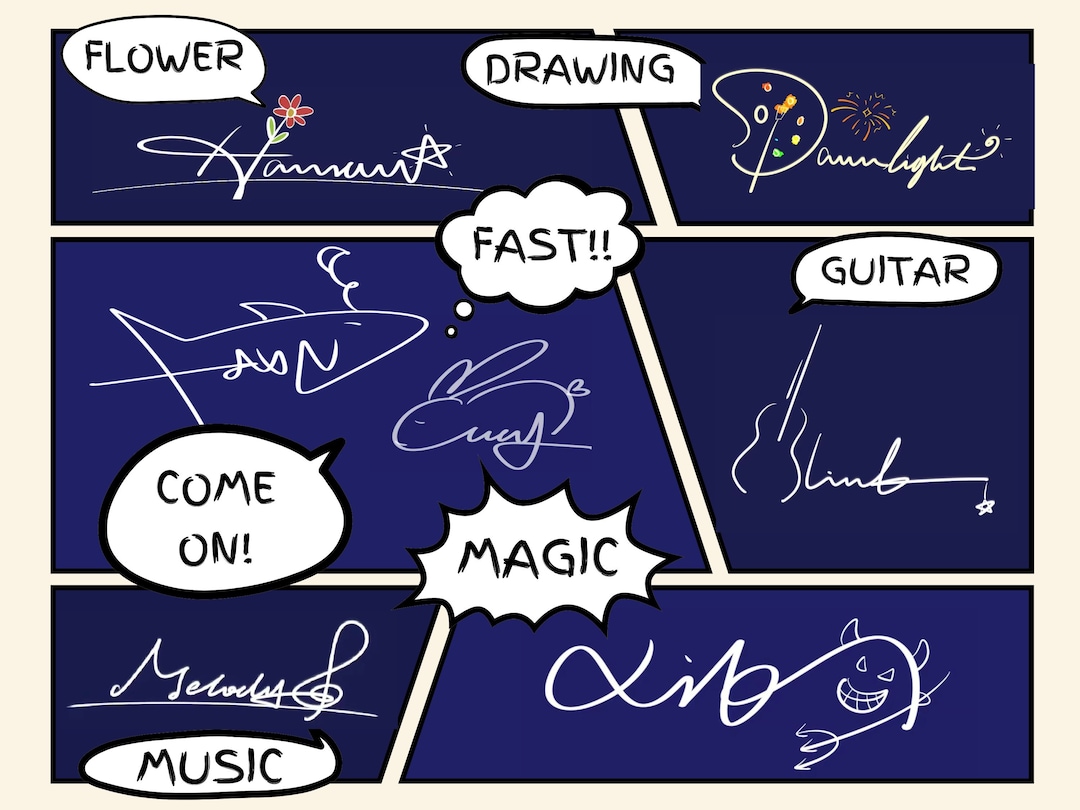 Cute Signature Logo Design Digital Signature for Social Media Creators ...