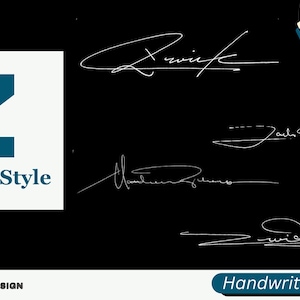 Z Letter Signature Style in a Handwritten Style, Digital Delivery ...