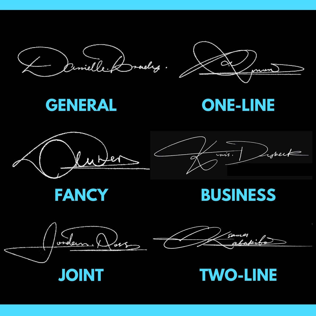 Custom Signature Design Real Handwritten Styles digital Delivery Within ...