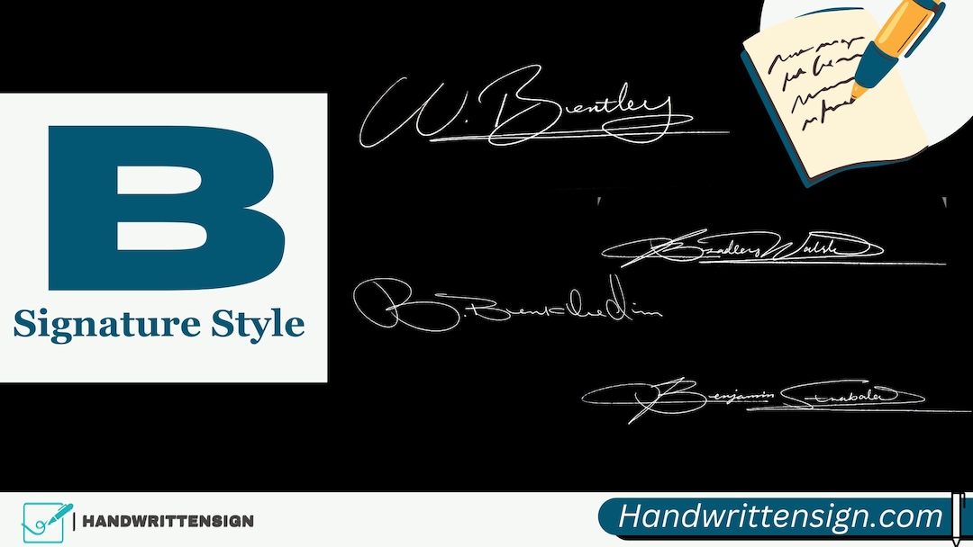 B Letter Signature Style in a Handwritten Style, Digital Delivery ...