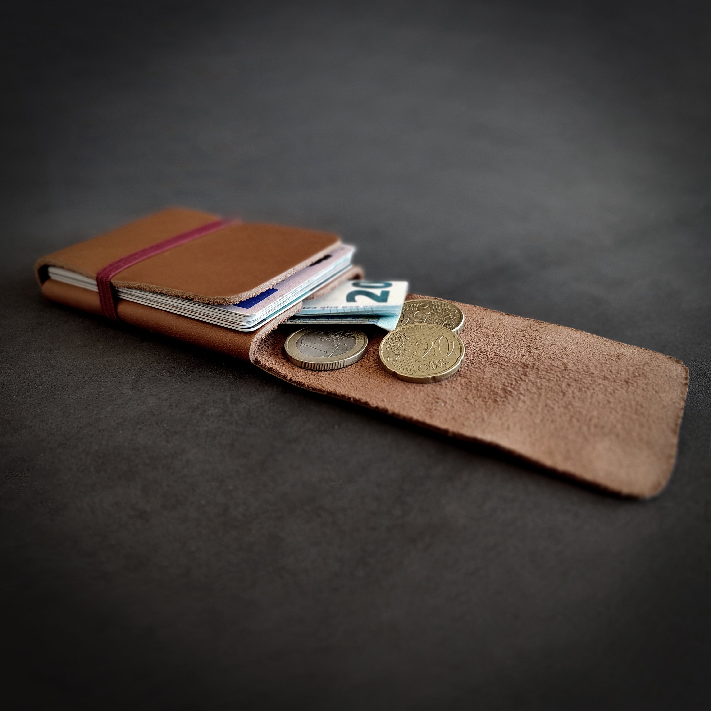 Minimalist Leather Wallet, for Man and Women, Made by Hand With ...