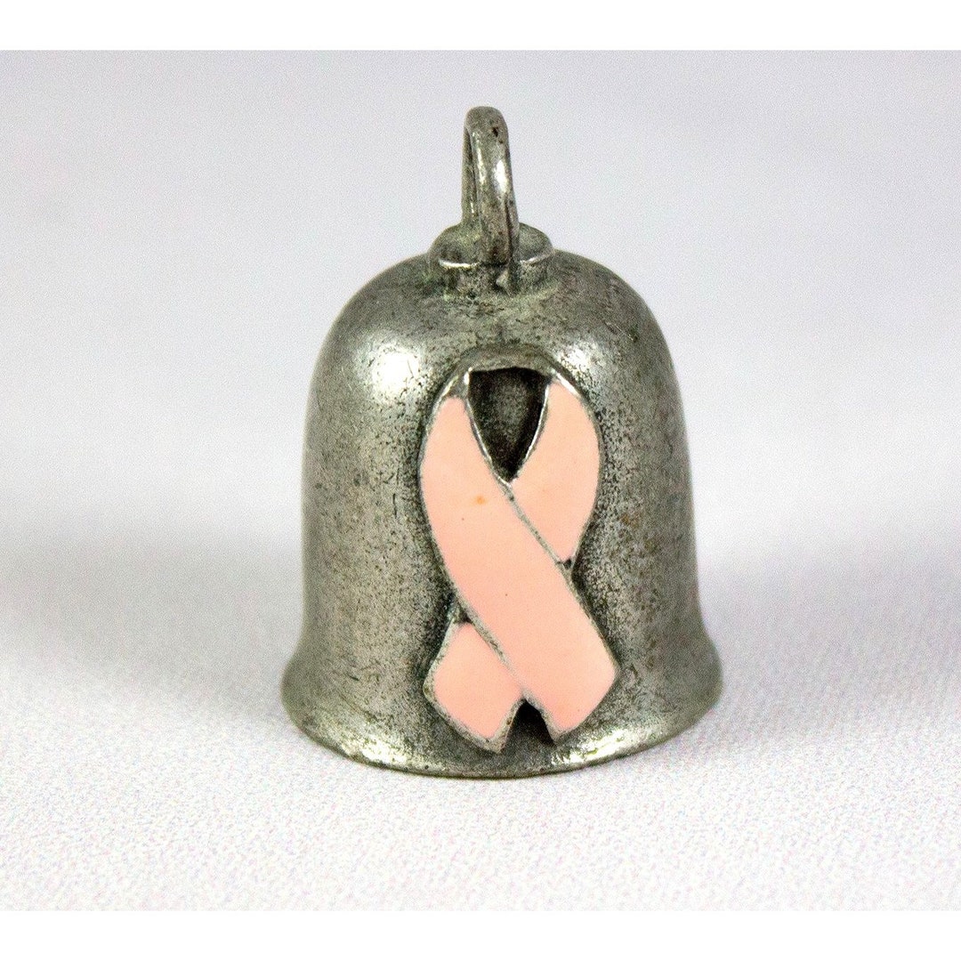 Small Metal Bell With Pink Ribbon Design Breast Cancer Awareness ...