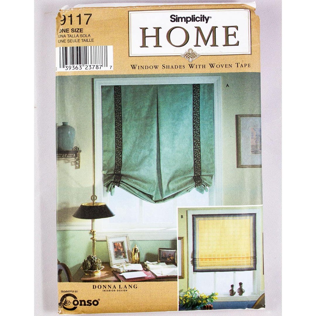 Simplicity Home Pattern 9117 Window Shades W/woven Tape Donna Lang ...