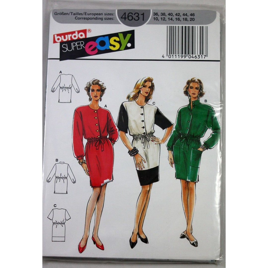Burda Super Easy Pattern 4631 Dress 10-20 (36-46) NEW - Etsy