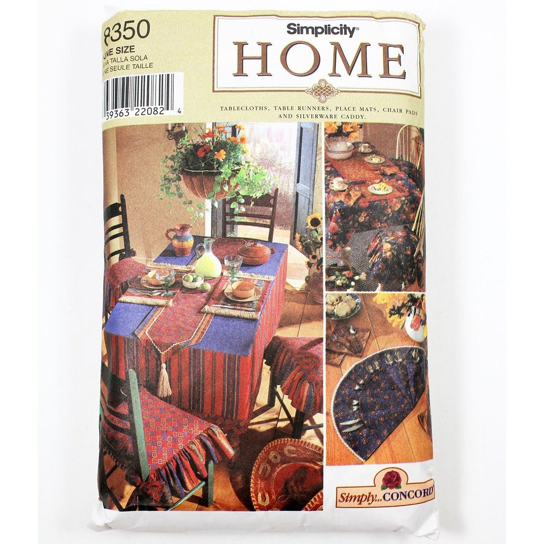 Simplicity Pattern 8350 Table Accessories Tablecloth Runner Place Mats ...