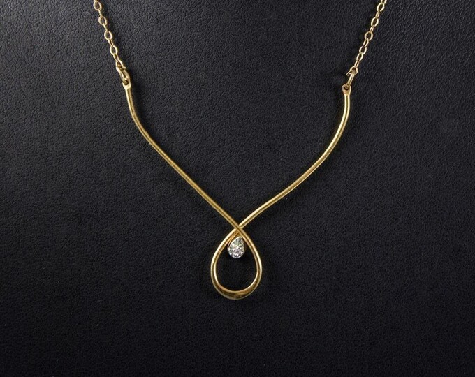 1977 Avon Managers Gift Loop Wishbone 14.5 " GF Choker Necklace W ...