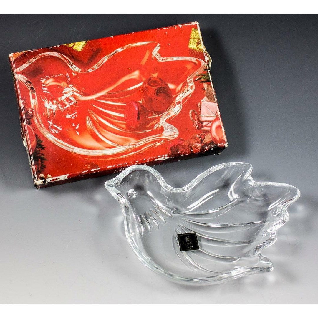 Mikasa Dove Sweet Dish Crystal Clear Glass Edge Candy Bon Bon WX029/502 ...