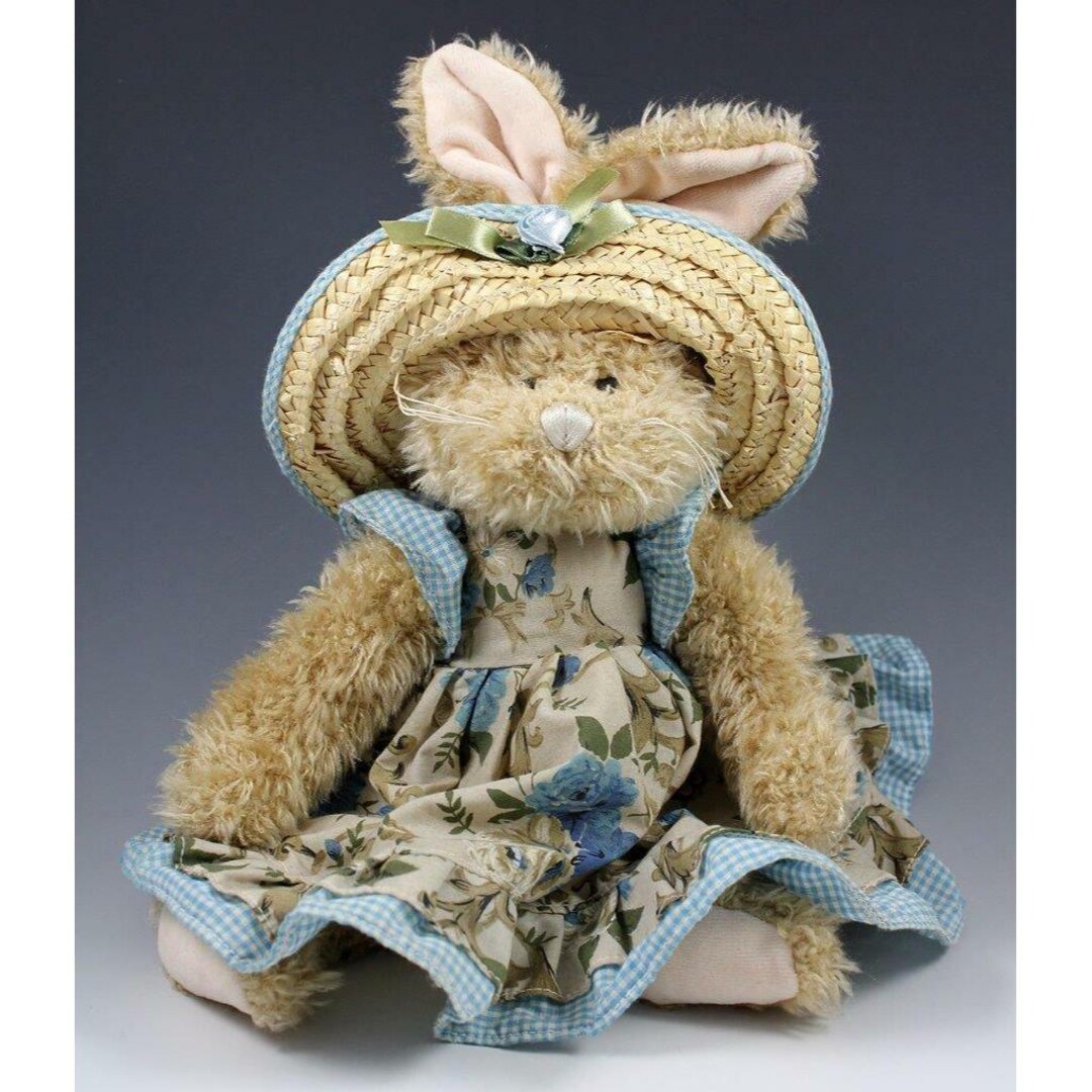 Ganz Petunia Plush Bunny Rabbit HE5195 Easter Spring W/dress & Straw ...