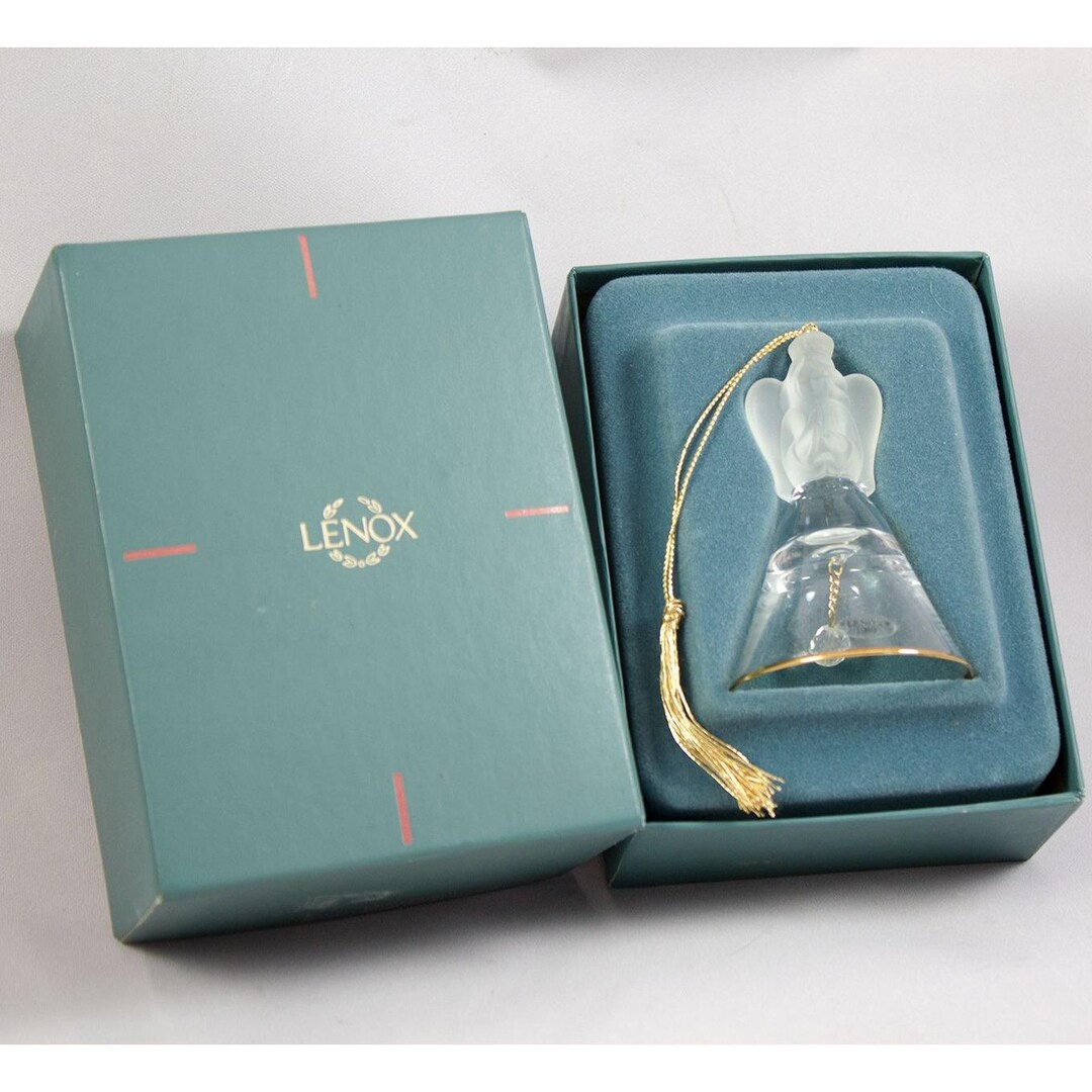 Lenox Crystal Frosted Angel Bell Ornament With Original Box 1989 - Etsy