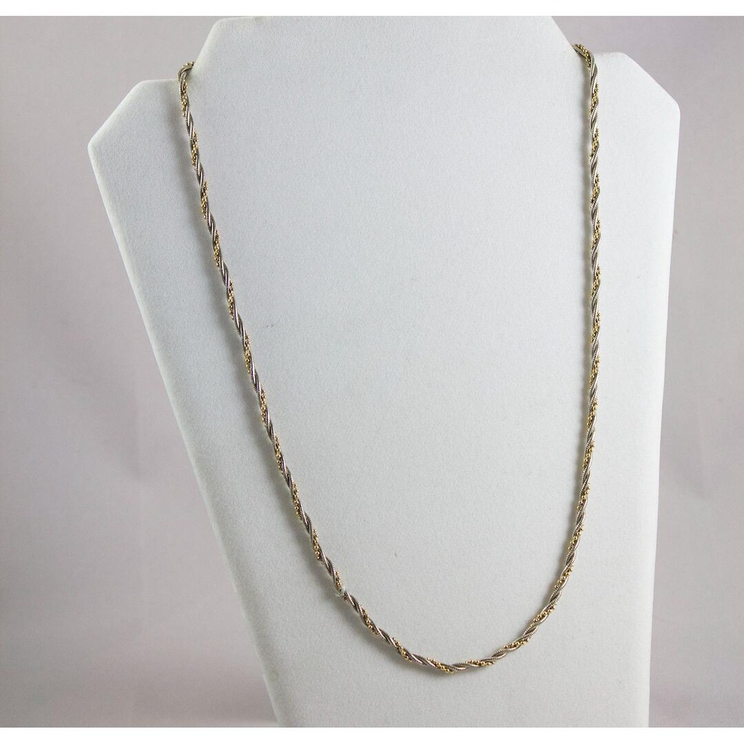 Vintage Napier Twisted Rope Chain Necklace Silver & Gold Signed 24" - Etsy