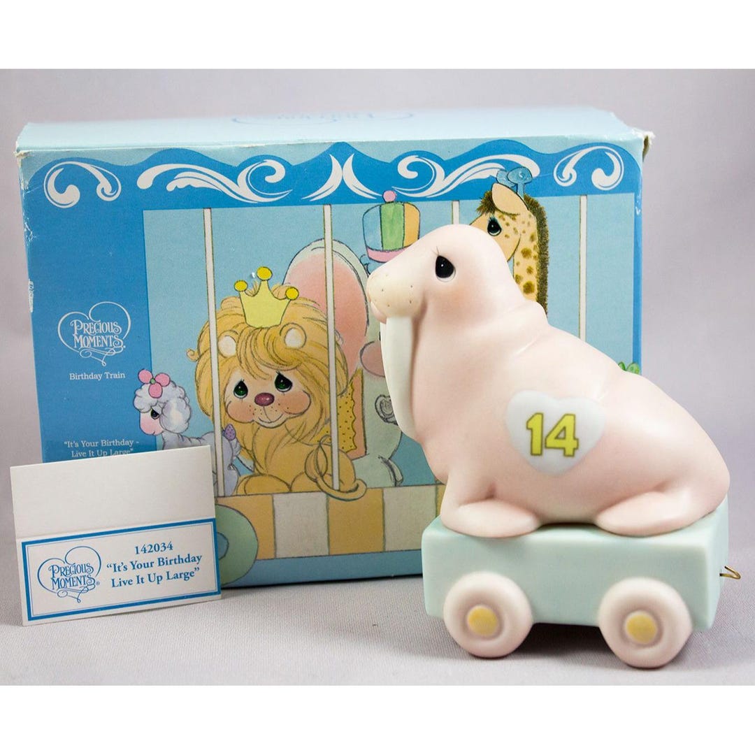 Precious Moments Birthday Train Age 14 Walrus 4in Tall 142034 - Etsy