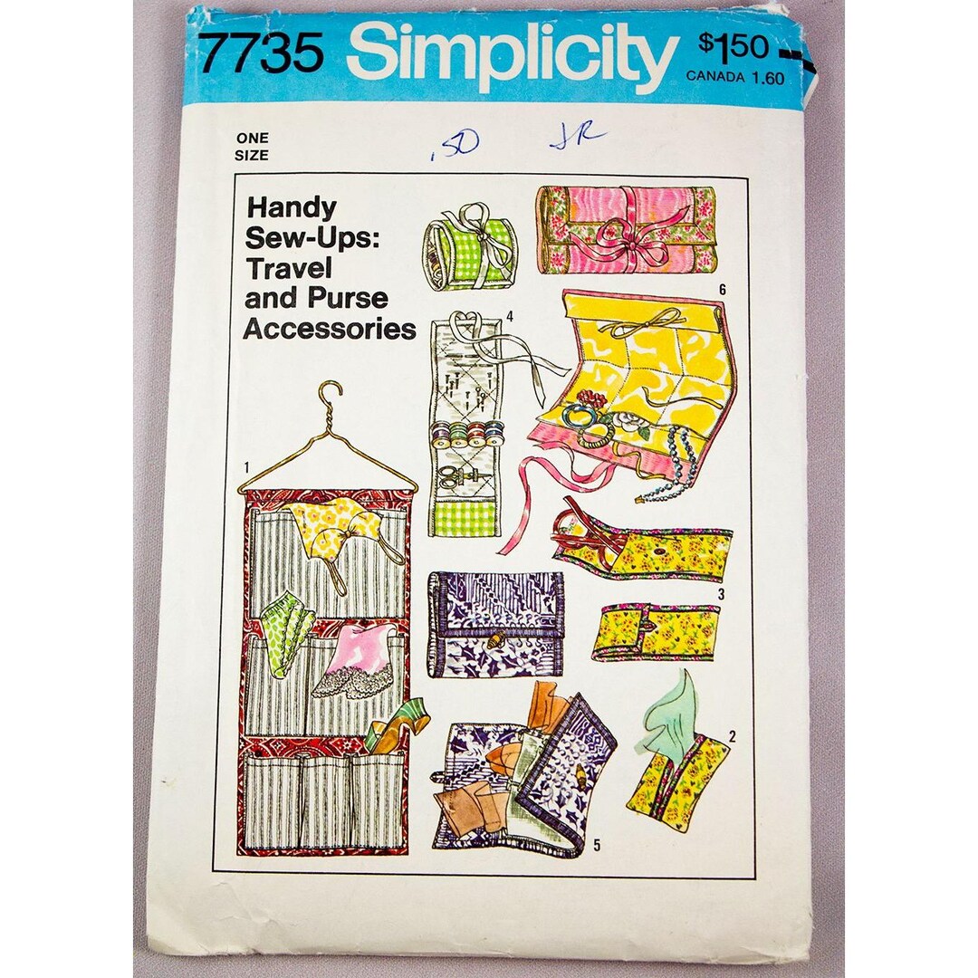 Vintage 1976 Simplicity Pattern 7735 Travel and Purse Accessories Cut ...