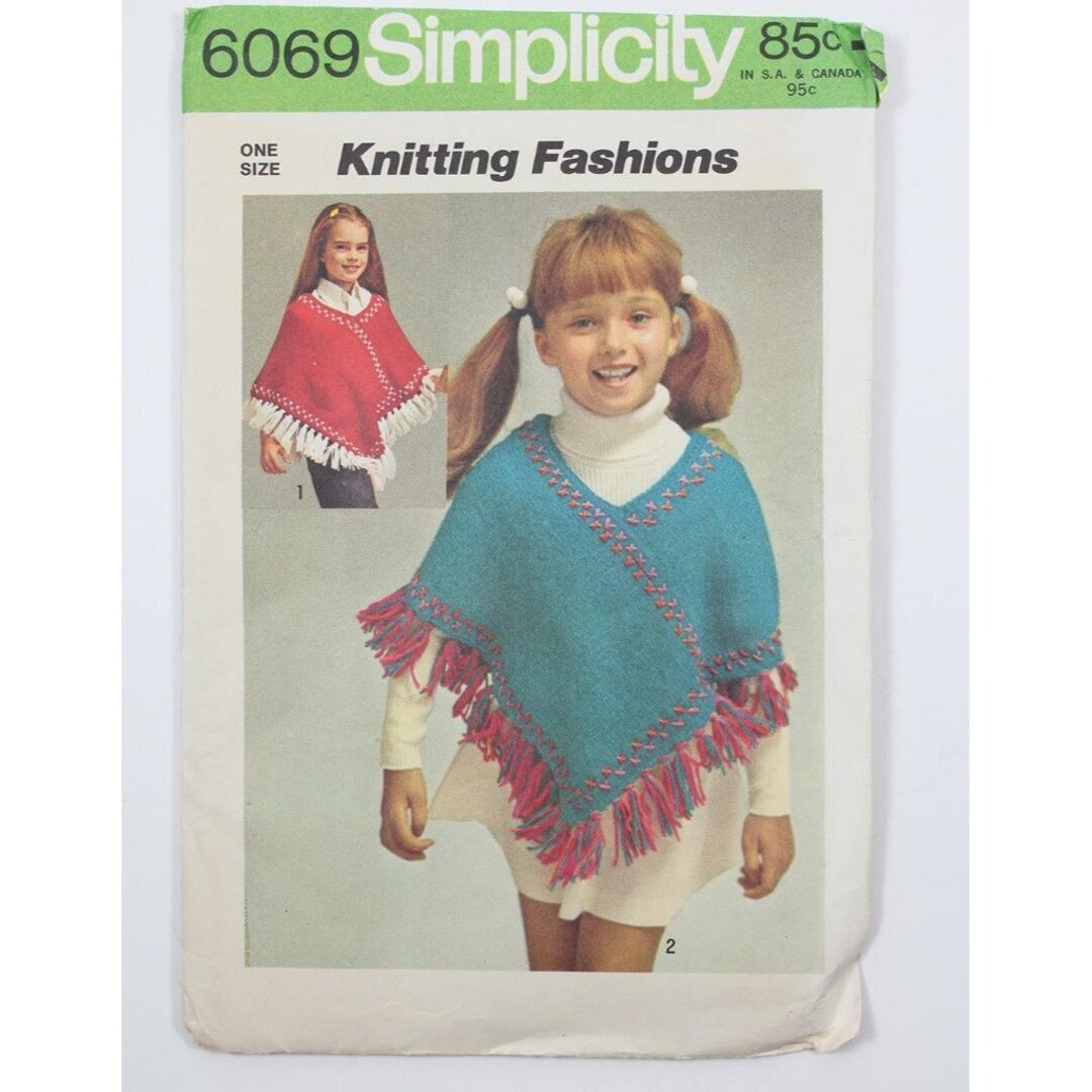 Simplicity Vintage 1973 Knitting Fashions Pattern #6069 Child's & Girl ...