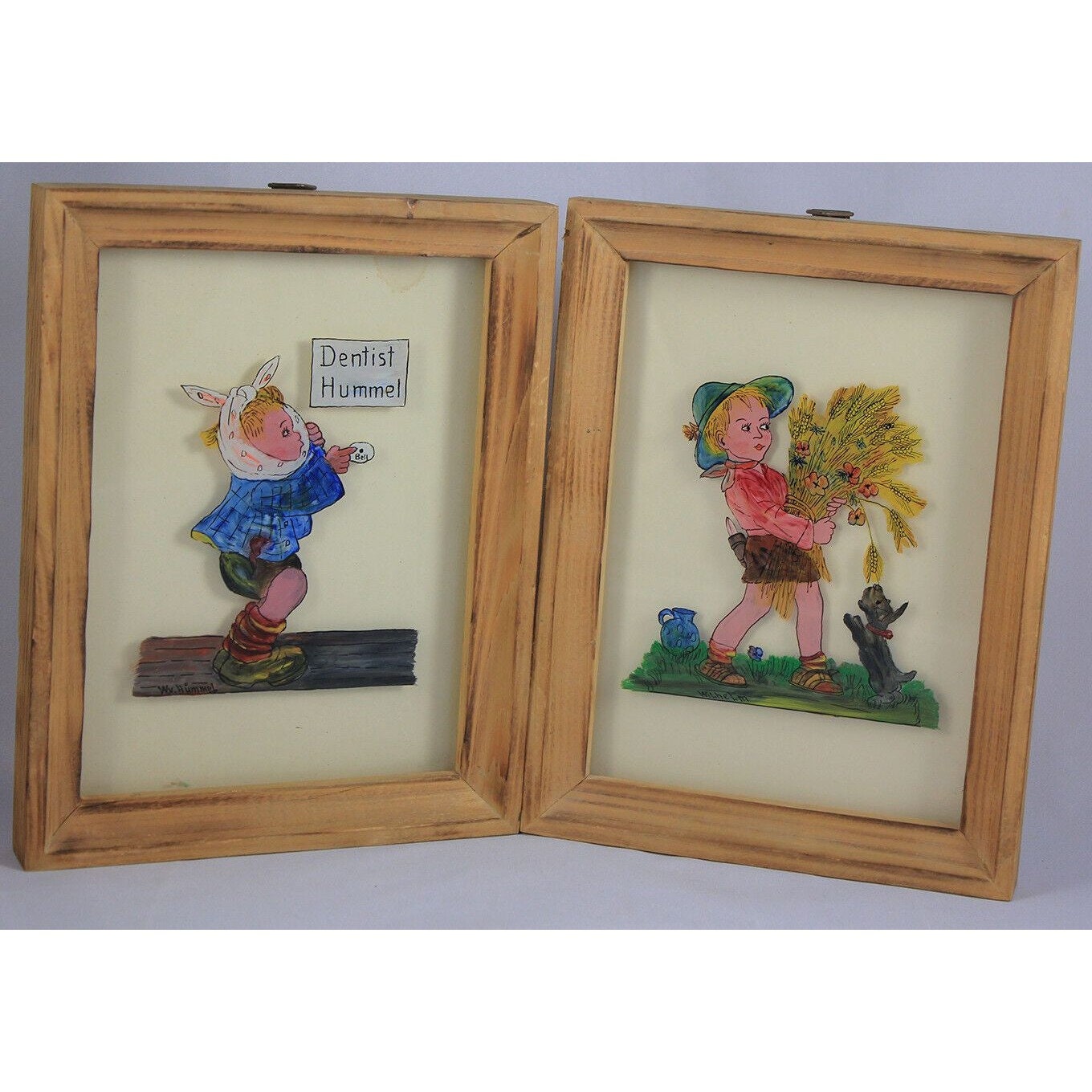 Vintage Reverse Painted Glass Aug. Wilhelm Made in Germany Lot of 2 - Etsy