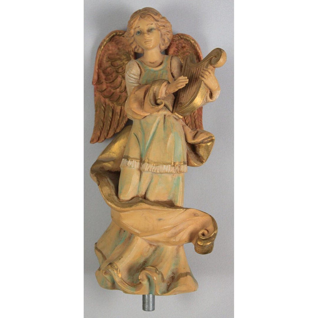 Simonetti Angel Playing Lyre Music Box Spin Topper Depose Italy 251 ...