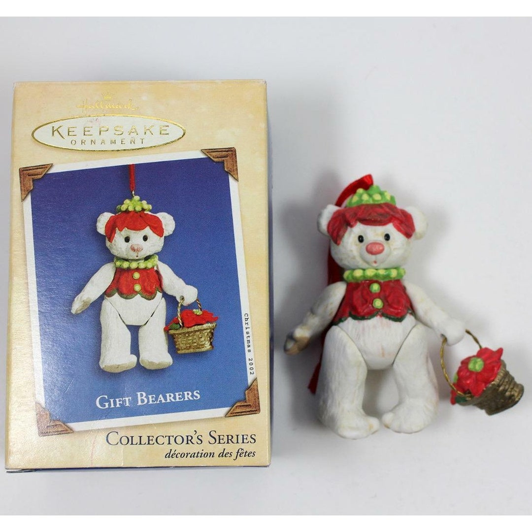 Hallmark Keepsake 2002 Gift Bearers Teddy Bear Jointed Porcelain 4th in ...