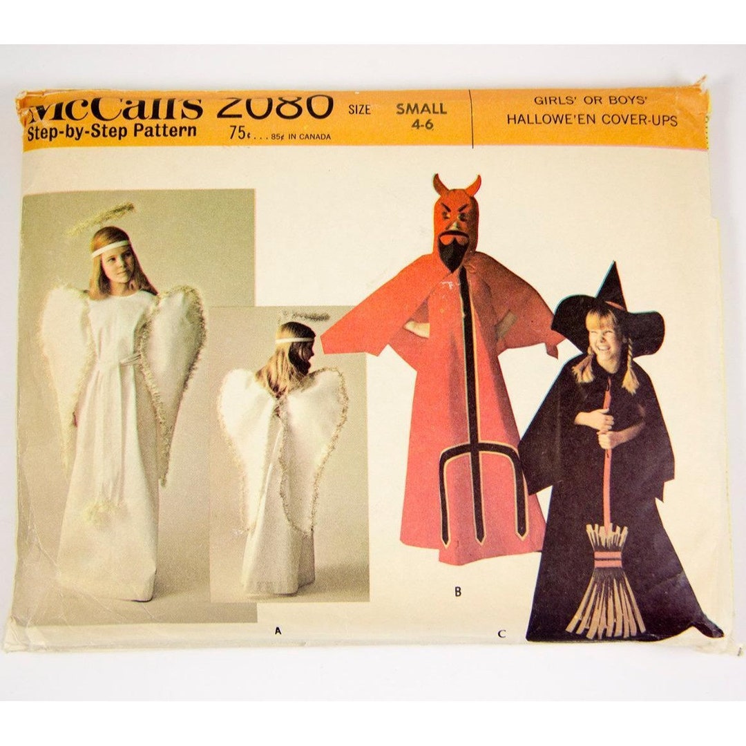 Vtg 1969 Mccall's Child's Costume Pattern 2080 Angel - Etsy