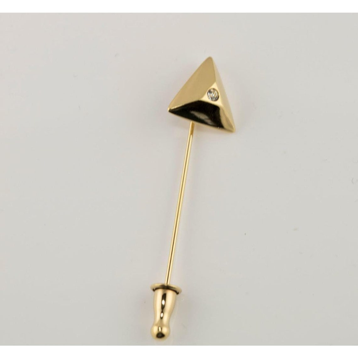 Vintage Monet Gold Tone Triangle Arrow W/crystal Stick Pin - Etsy