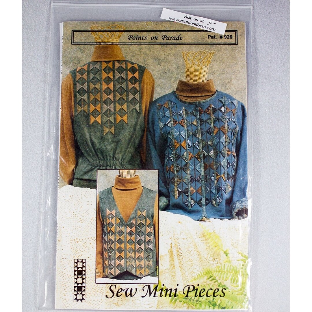 Sew Mini Pieces Points on Parade Vest Pattern #926 Fat Quarters Size XS ...