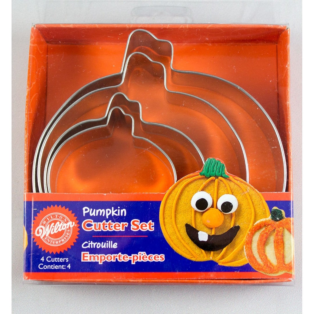 Wilton Pumpkin Cutter Set of 4 Halloween Fall Cookie Cutters 2002 NOS ...