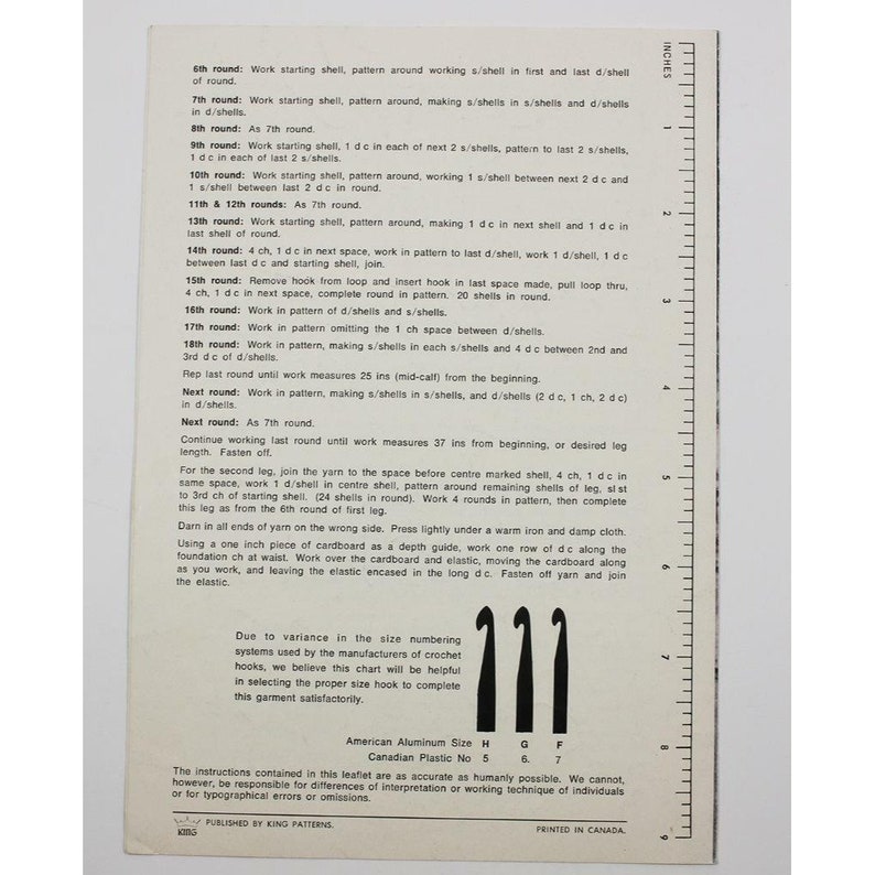 Vtg King Patterns Leaflet No. 2007 Two-piece Crochet Pant Suit Sizes 32 ...