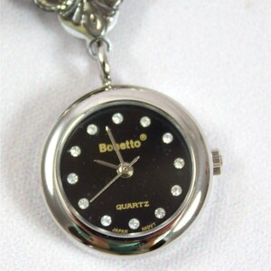 Vintage Bonetto Digits Ladies Quartz Watch Pin Brooch Rhinestones Art ...