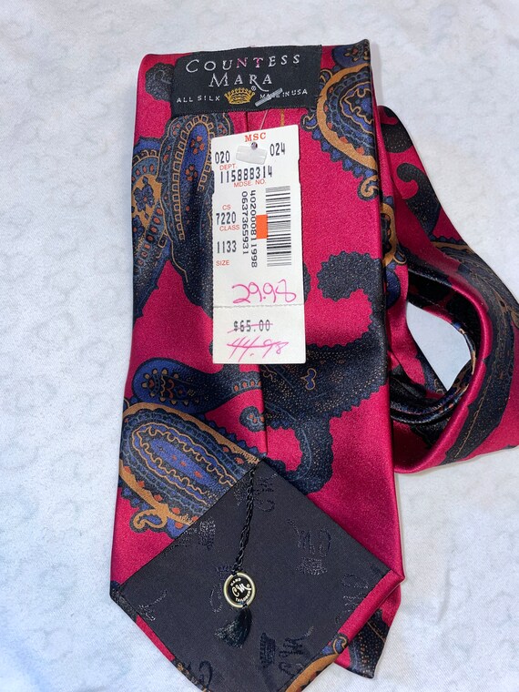 New old stock Paisley Countess Mara 100% silk Necktie - Gem