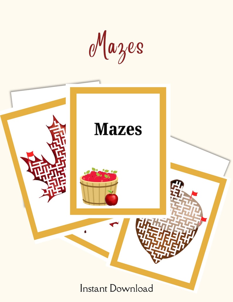 Activity Sheets for Kids, Autumn/fall Themed, Printable, Digital ...
