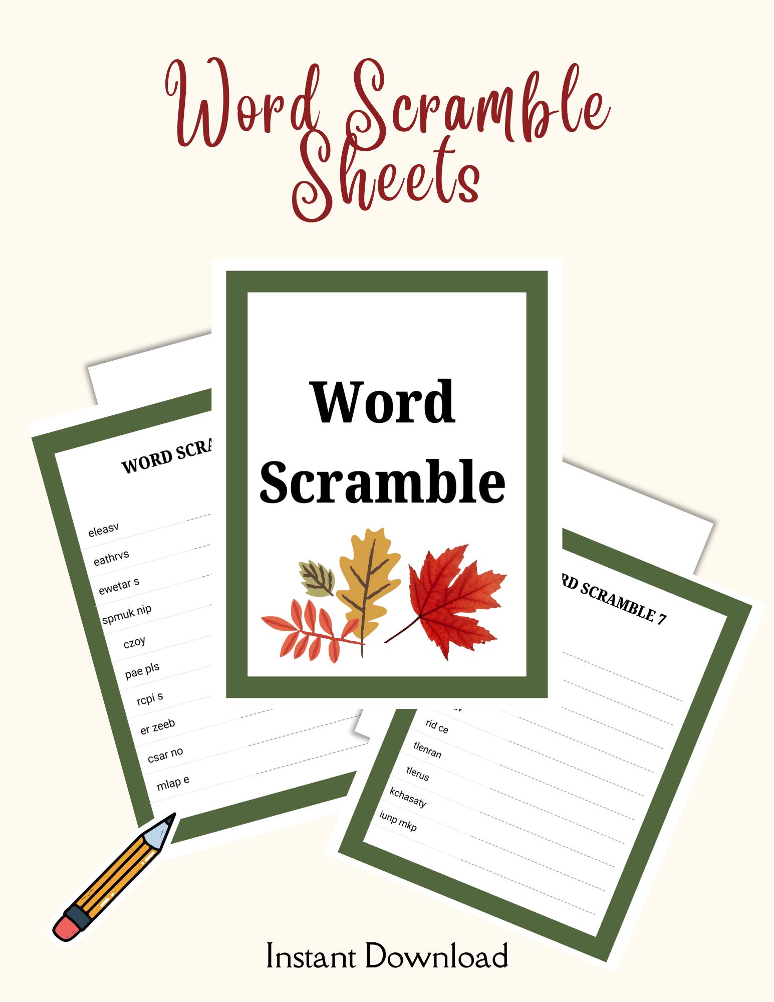 Activity Sheets for Kids, Autumn/fall Themed, Printable, Digital ...