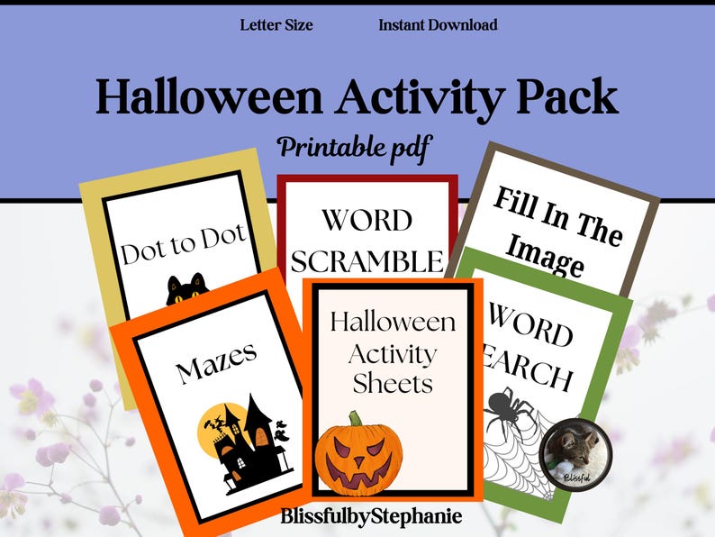 Activity Sheets for Kids, Halloween Pages, Printable, Word Search ...