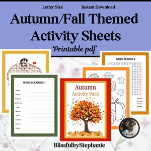 Autumn Activity Sheets, Coloring Pages, Mazes (digital Download) - Etsy