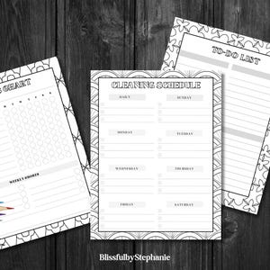 Printable Color-in Cleaning Schedule Chores Chart, Digital Download ...
