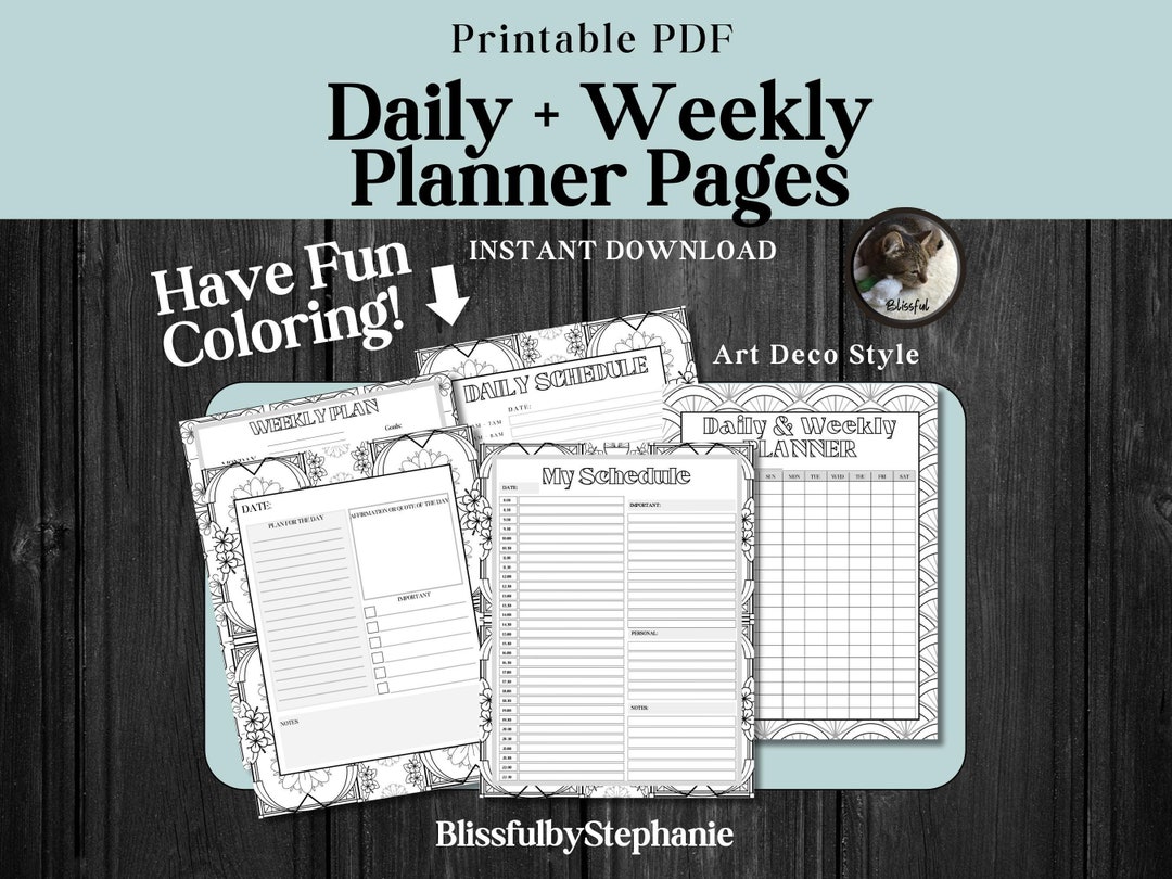 Daily + Weekly Planner Pages, Daily Plan, Weekly Plan, Office, Digital ...