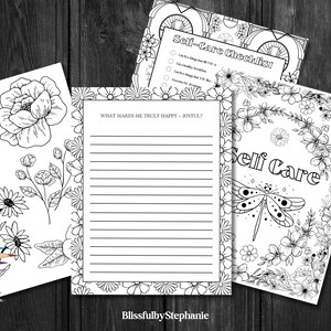 Self-care Journal, Printable, Mindfulness, Adult Coloring Pages ...