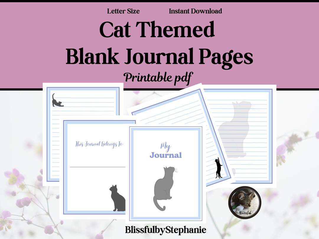 Cat Themed Printable Journal, Mindfulness Diary (digital Download) - Etsy