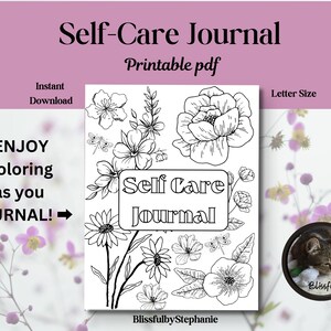 Self-care Journal, Printable, Mindfulness, Adult Coloring Pages ...
