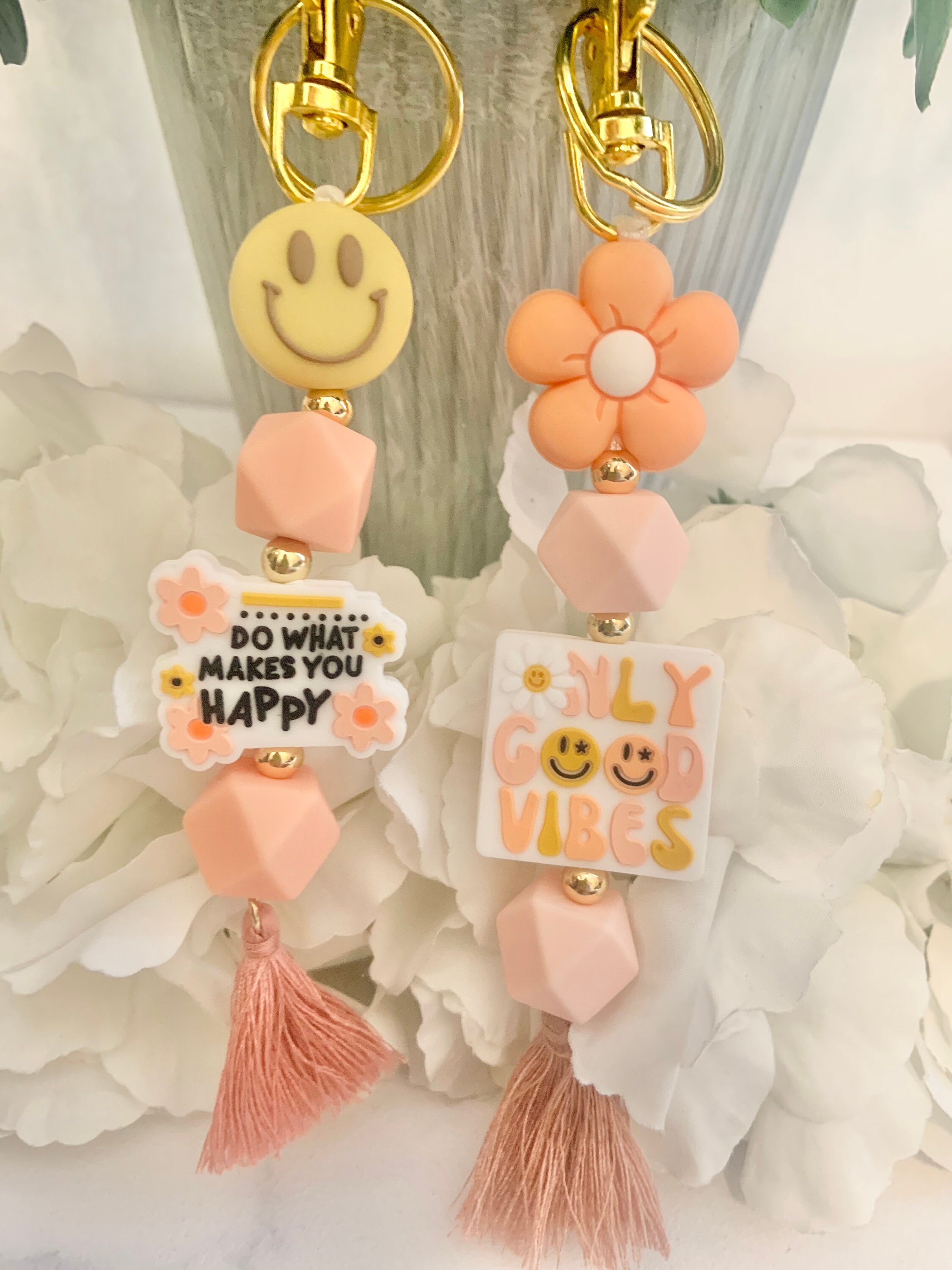 Happy Keychains Focal Bead Keychains - Etsy