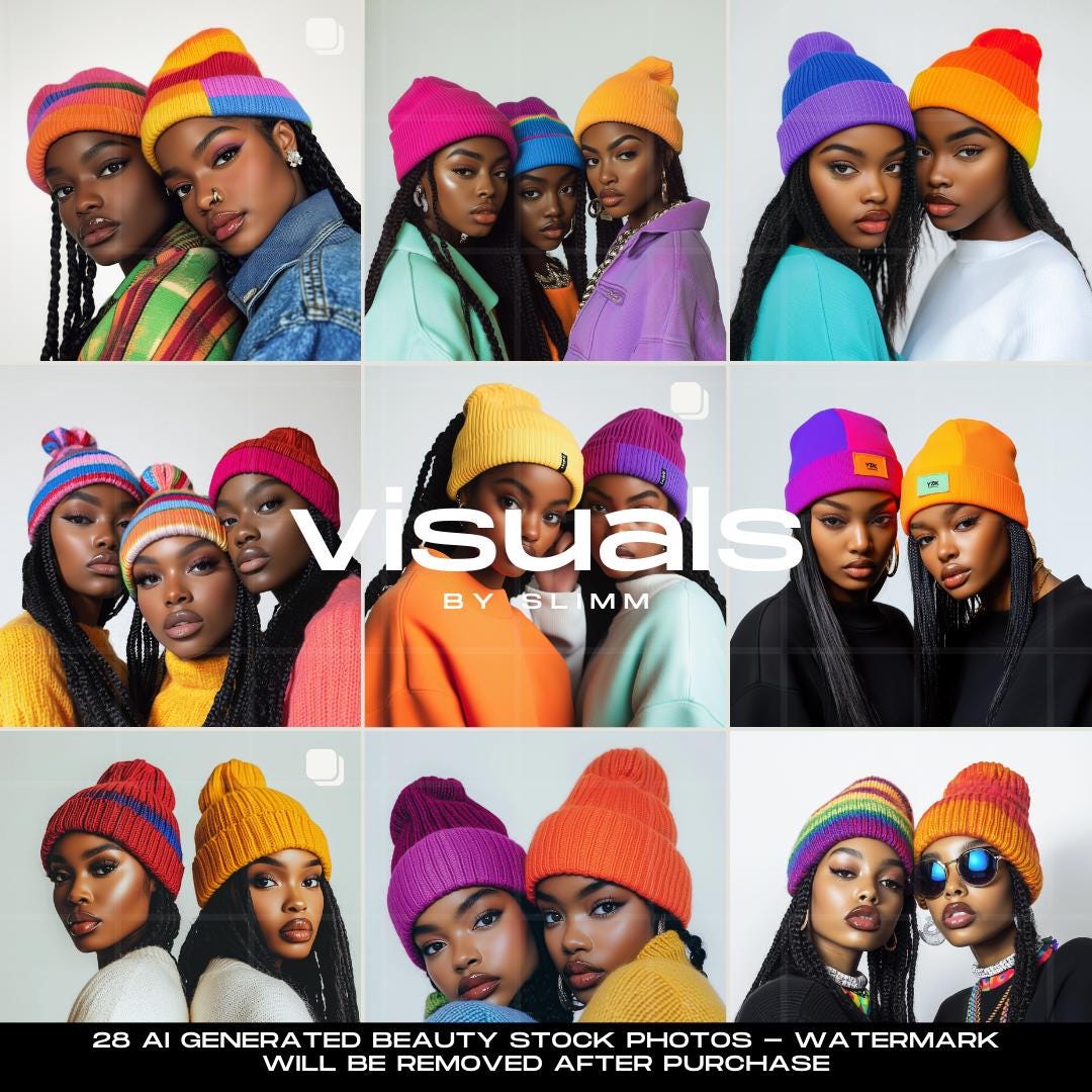 Y2K African American Model Stock Photos: Beanie Beauty (digital ...
