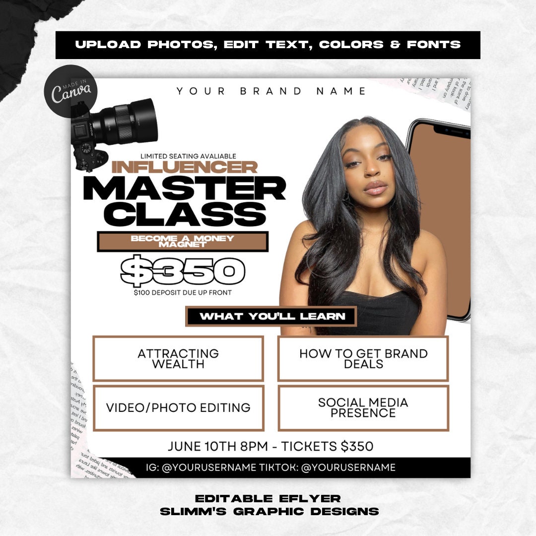 DIY Masterclass Flyer | Canva Template | Editable Canva Flyer | Online ...