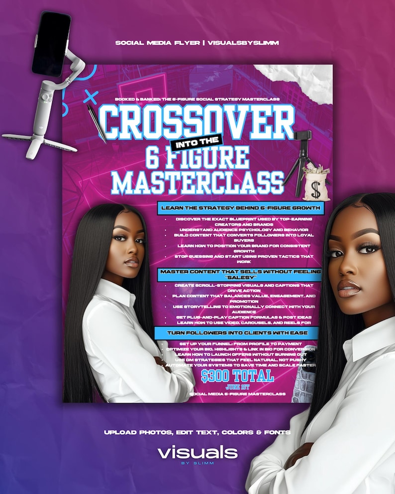 Content Creator Masterclass Flyer Template: Editable Canva Design ...