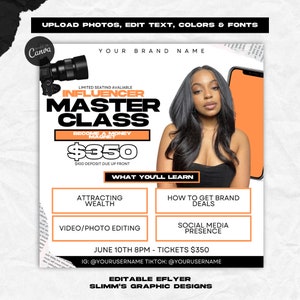DIY Masterclass Flyer Canva Template Editable Canva Flyer Online Course ...