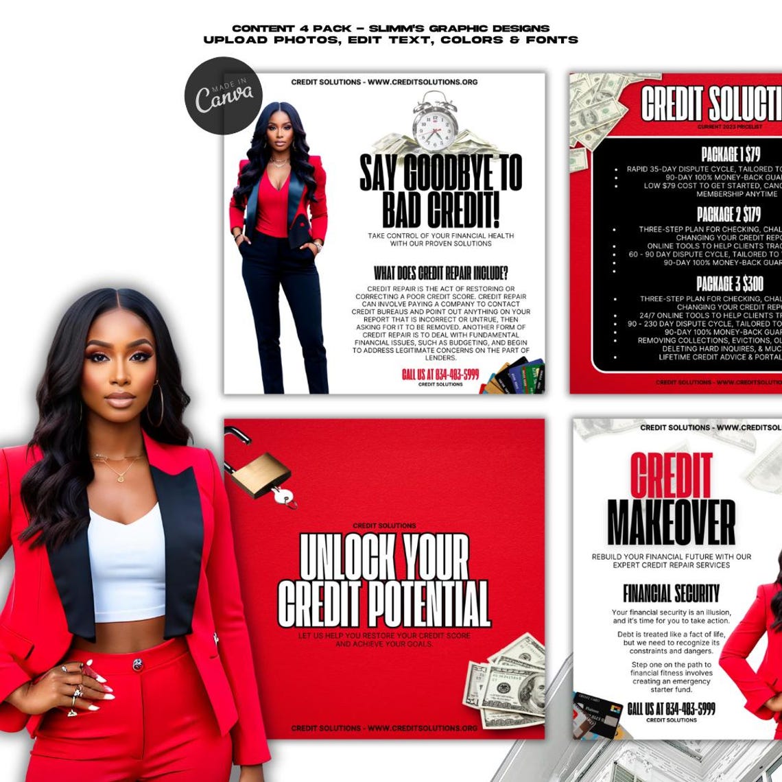 Credit Repair Flyers: DIY Social Media Templates (canva) - Etsy