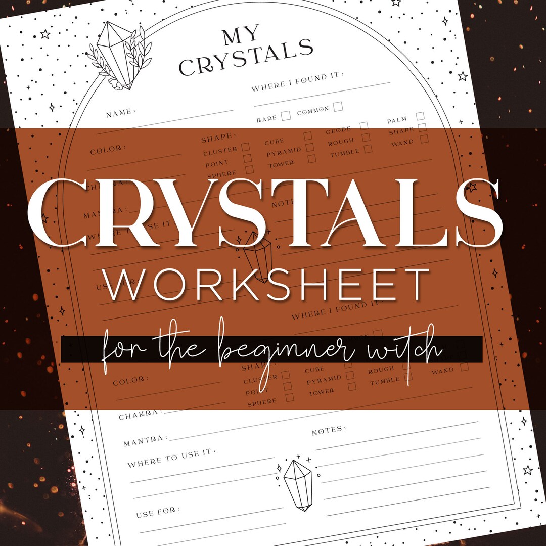 Crystal Worksheet Page for Beginner Witch, Blank Crystal Printable for ...
