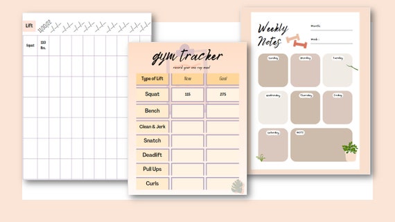 Printable Gym Tracker Personal Record/fitness Tracking & - Etsy
