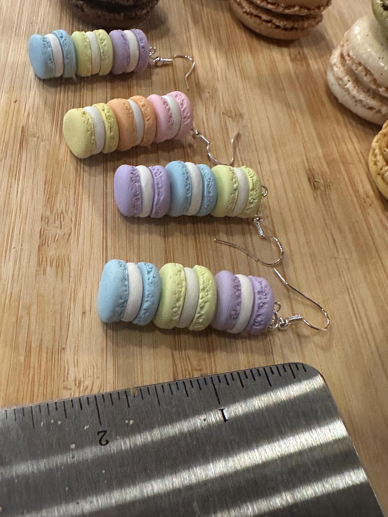 Macaron Earrings: Handmade Polymer Clay Sweets, Sterling Silver Hooks ...