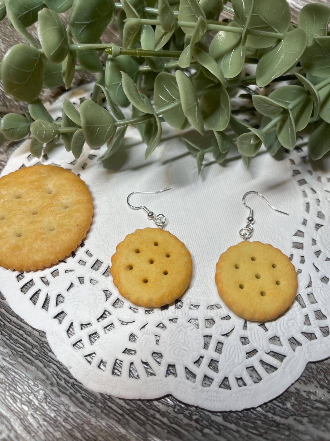 Handmade Polymer Clay Ritz Cracker Earrings Fun Snack Jewelry for Food ...
